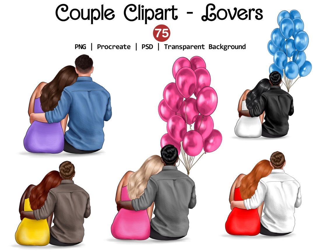 Unique Couples Clipart, Valentines Day Clipart, Custom Girlfriend ...