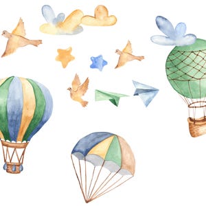 Air Transport Clipart Set, Watercolor Air Transport Png, Unique ...