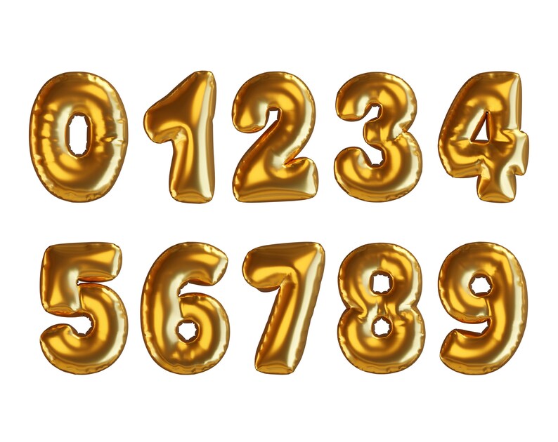 Gold Foil Balloon Alphabet & Number Clipart, Unique Letter Clipart ...