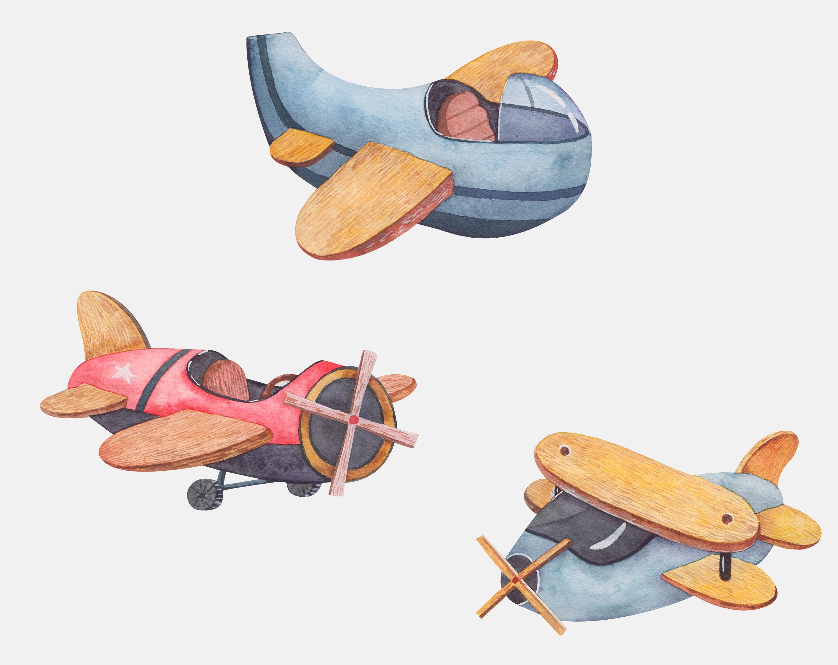 Transport Clipart Set, Watercolor Transport Png, Unique Airplane Clip ...