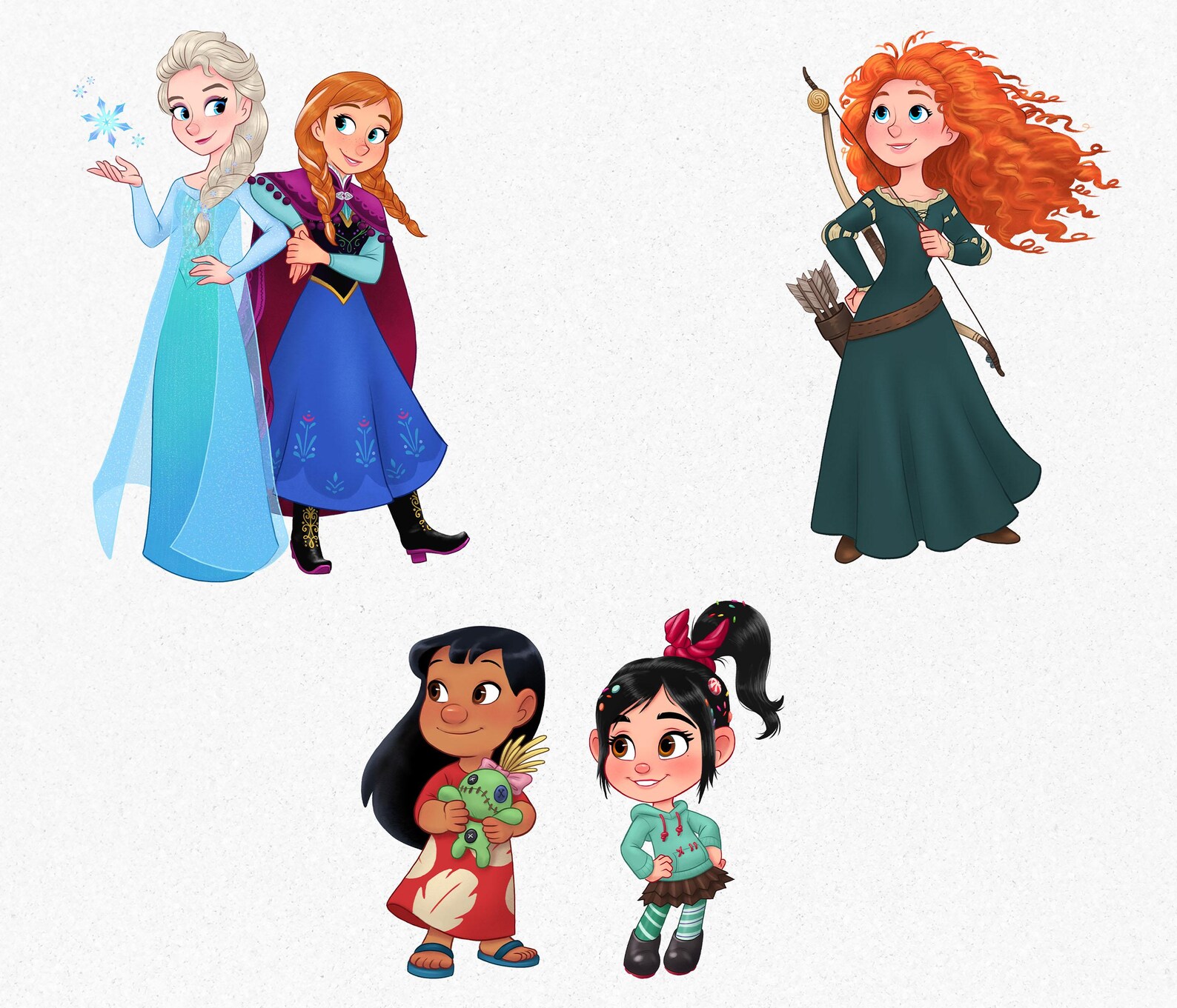 Princess Clipart Bundle, Best Friends Princess Clipart, Birthday ...