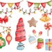 Watercolor Christmas Clipart, Unique Christmas Decor Png, Cute Holiday ...