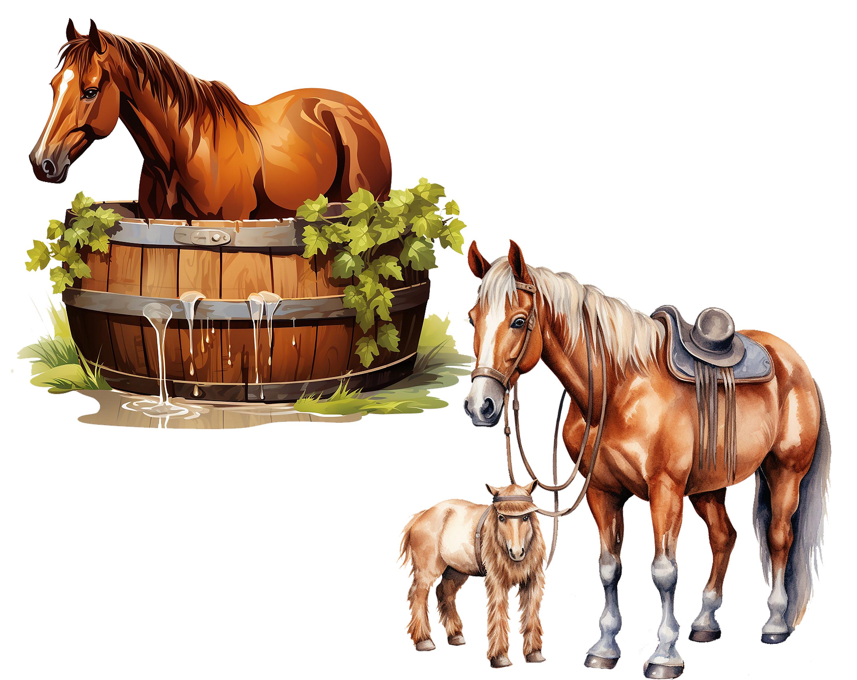 Horse Clipart, Unique Horses Png, Farm Animal Clipart, Mother & Baby ...