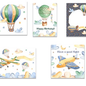 Air Transport Clipart Set, Watercolor Air Transport Png, Unique ...