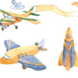 Air Transport Clipart Set, Watercolor Air Transport Png, Unique ...