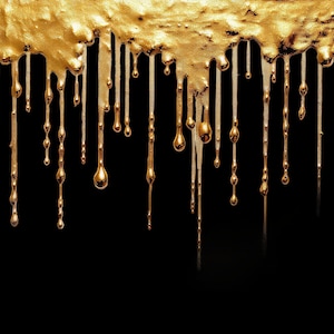 Gold Drip Clipart, Unique Gold Paint Splash, Gold Dripping Overlay ...