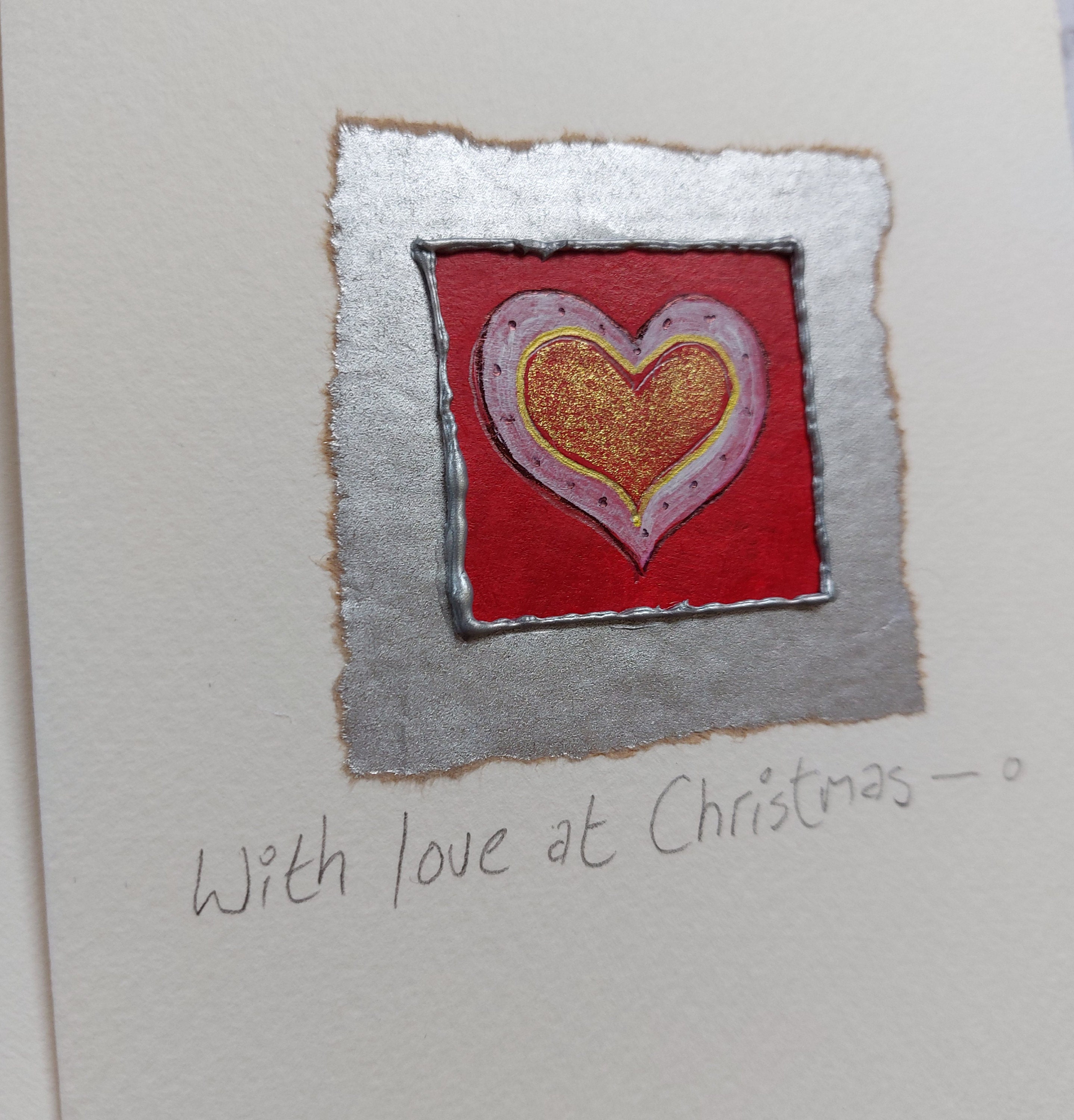 Hand Painted Heart Card - Etsy