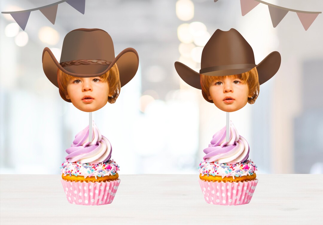 Cowboy Hat Cupcake Toppers | Rodeo Hat Birthday Cupcake Toppers ...