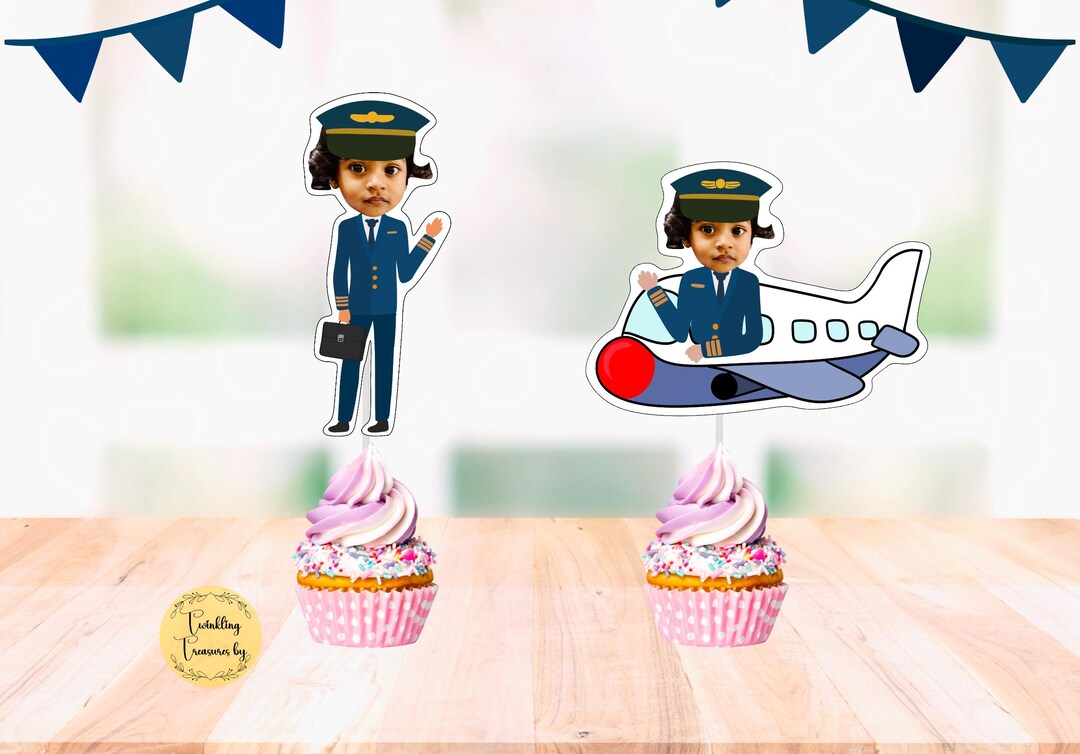 Pilot Custom Face Cupcake Toppers | Pilot Cupcake Toppers ...