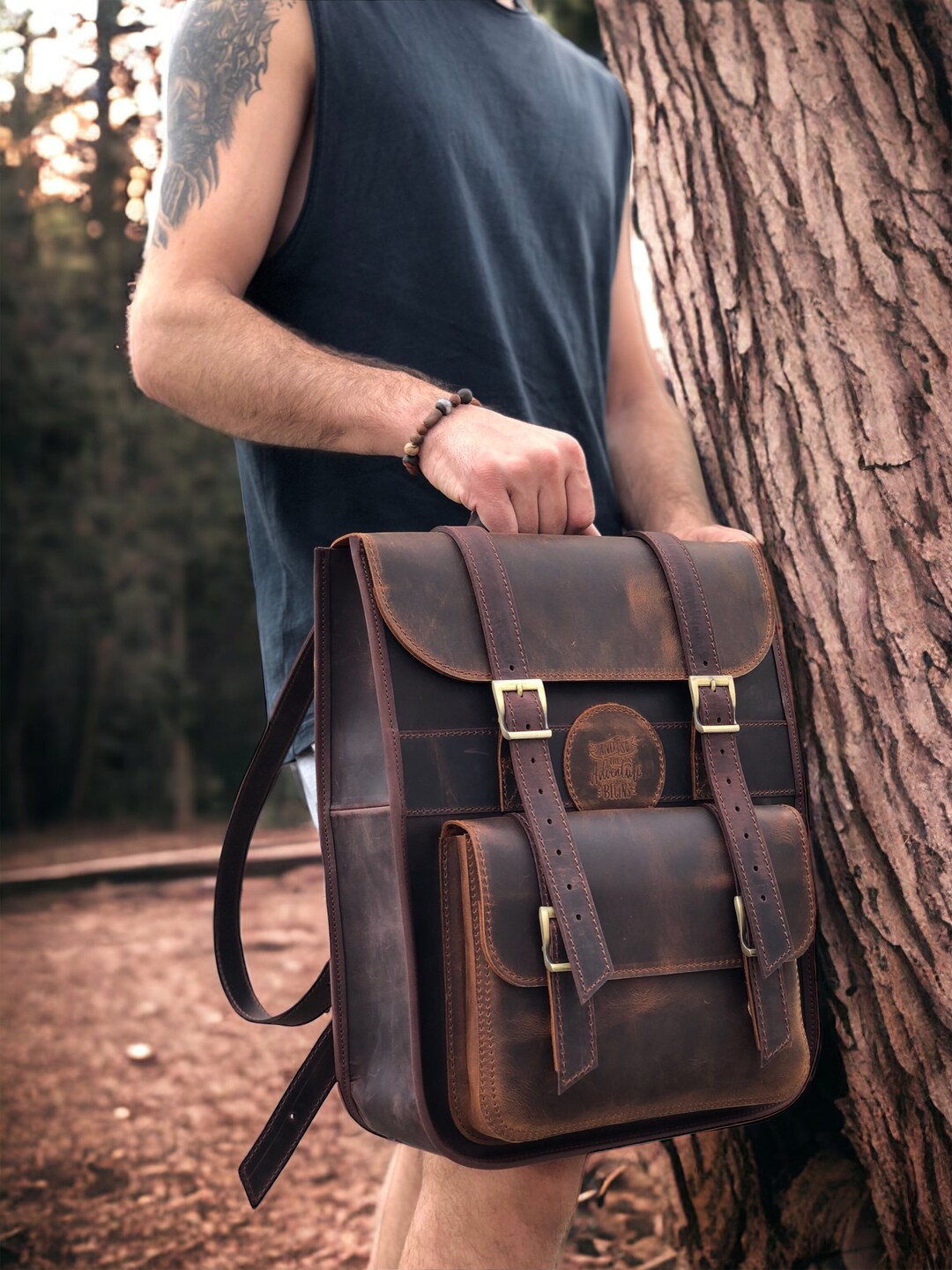 Elegance and Durability: Genuine Leather Backpack - Etsy