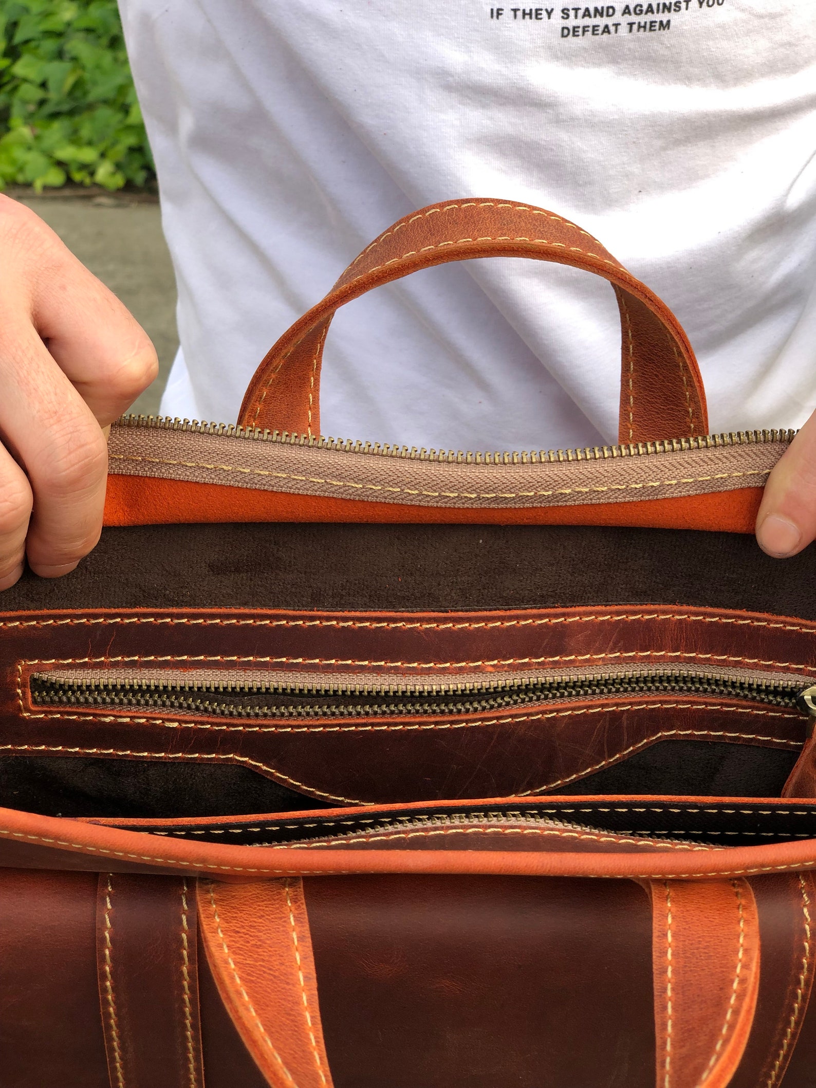 For the Modern Professional: Genuine Cowhide Laptop Bag - Etsy