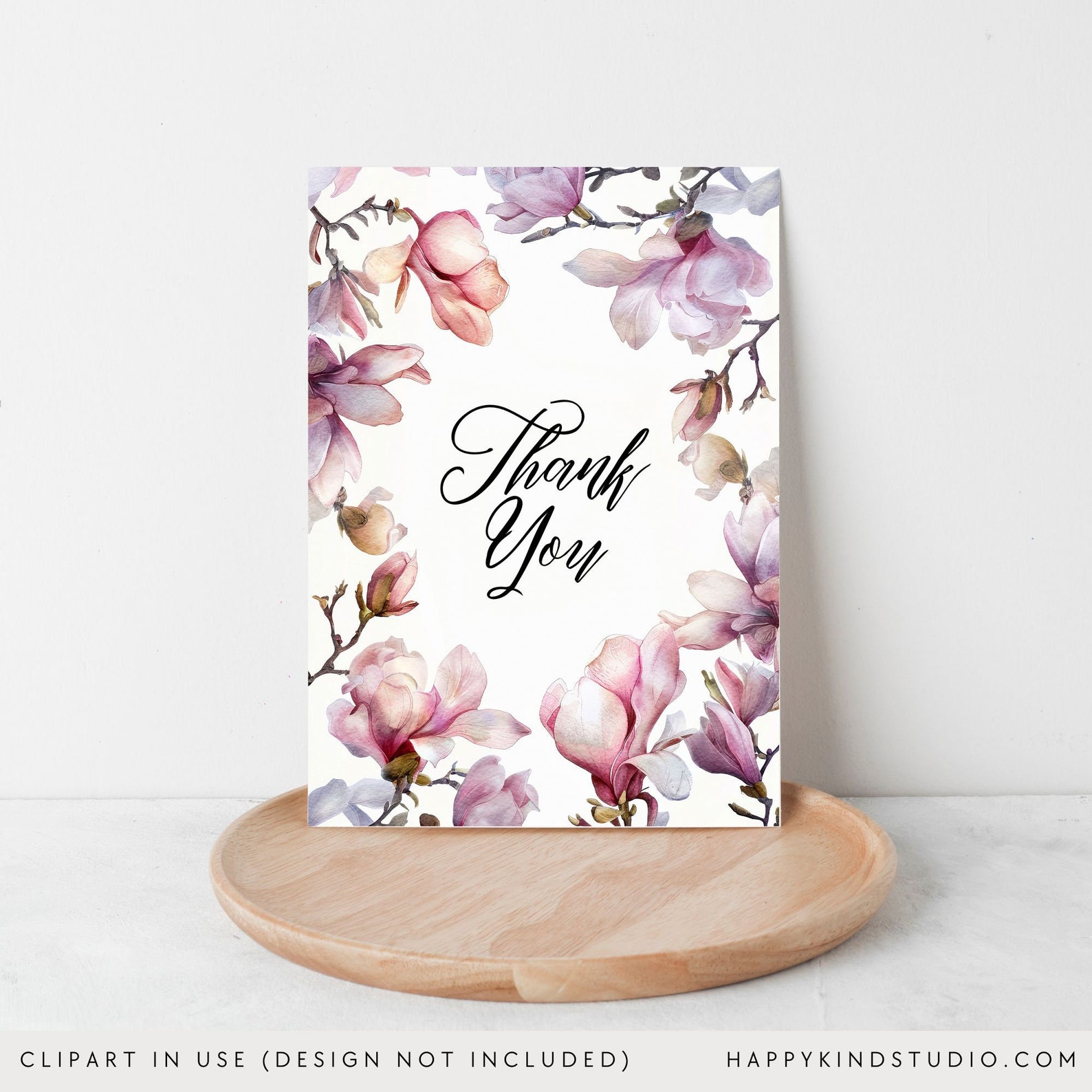 Magnolia Clipart, 5x7 Border Floral Frames, Watercolor Magnolias ...