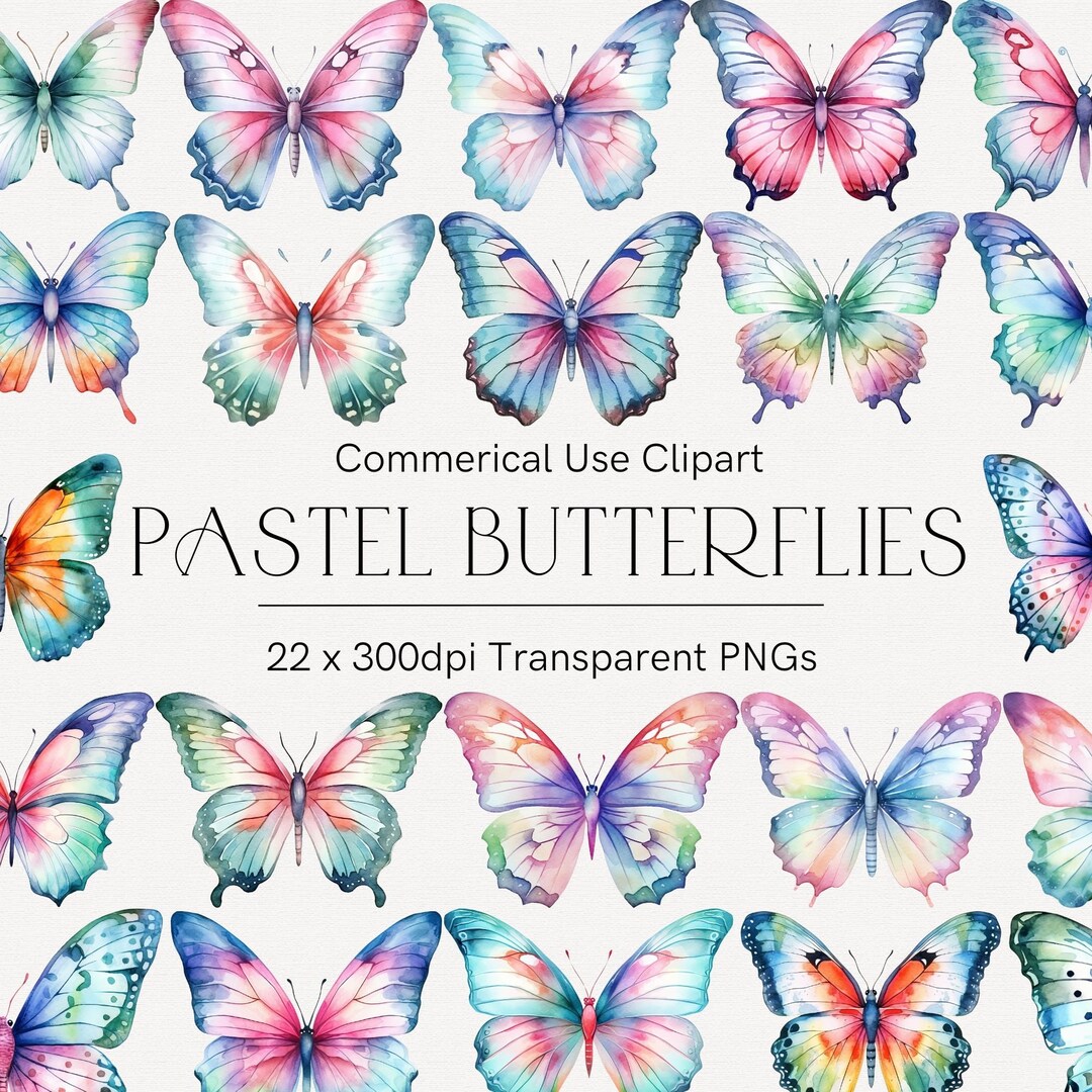 Watercolor Butterflies Clipart, Spring Clipart, Butterfly Clip Art ...