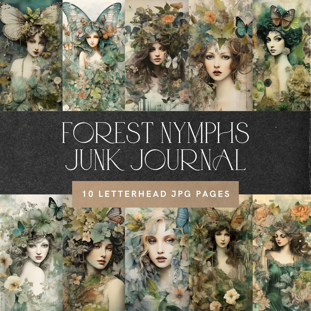 Elven Forest Junk Journal Kit, Elf Collage Printable, Gothic Fairy ...
