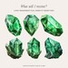 Emerald Crystal Clipart, Raw Emerald, Watercolor Emeralds, Taurus ...