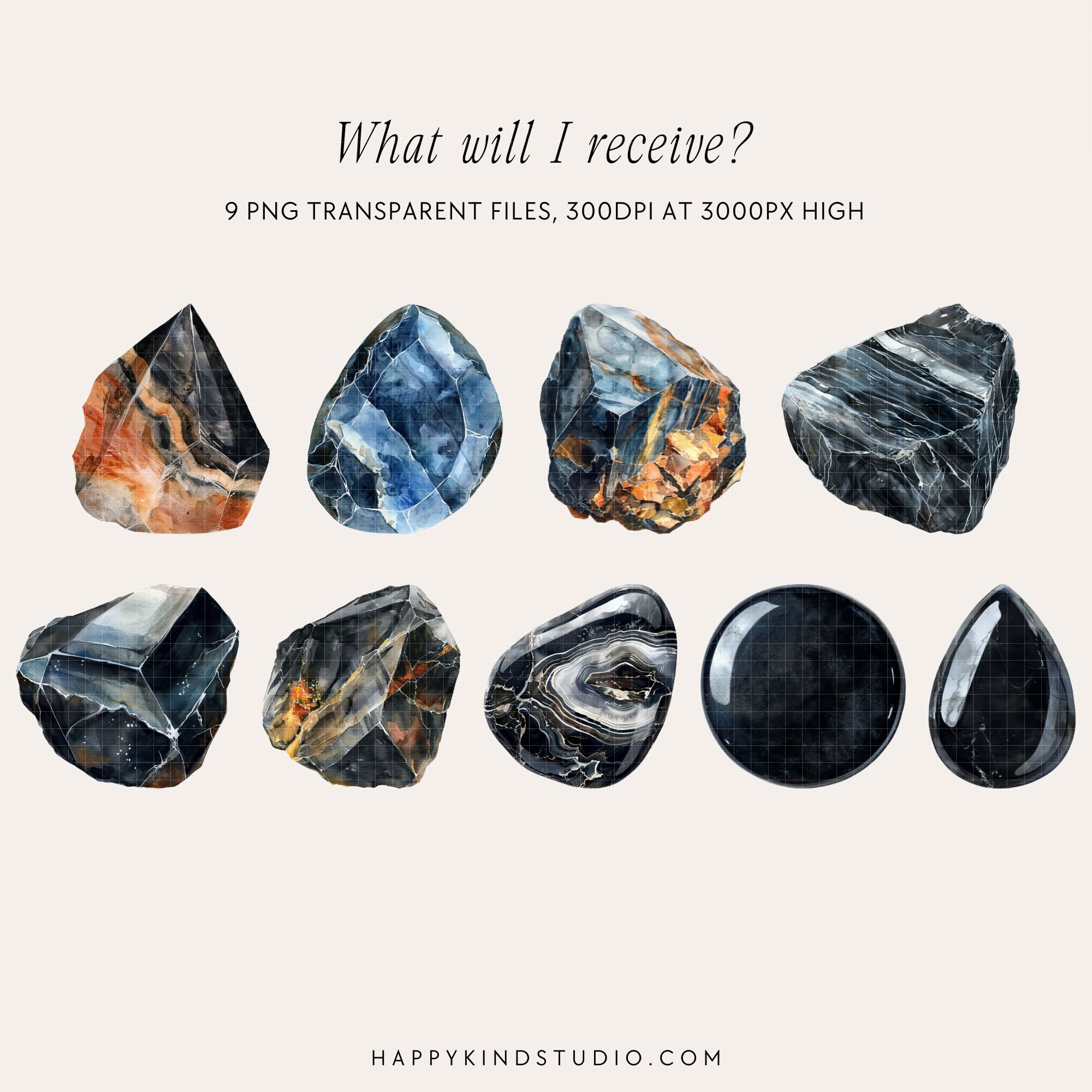 Onyx Clipart, Black Gemstone Transparet Png, July Birthday, Watercolor ...