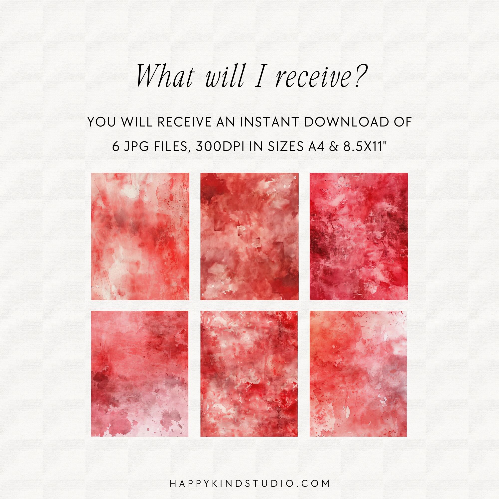 Red Scrapbook Paper, Watercolor Red Background, Red Digital Paper Pack ...