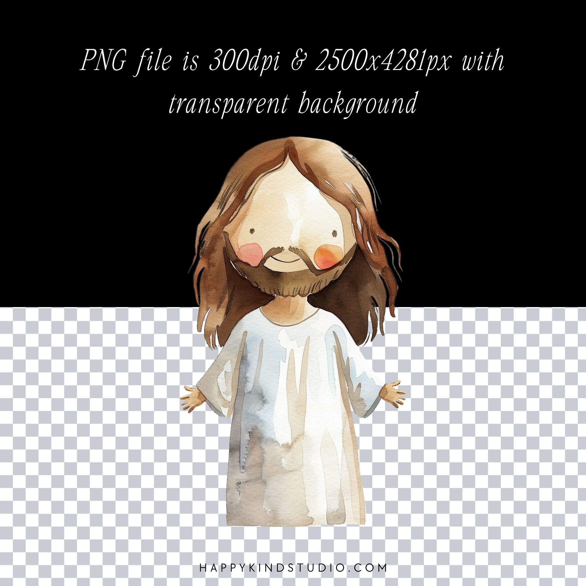 Cute Jesus Clipart, Christian Easter Png, Watercolor Jesus, Kids ...