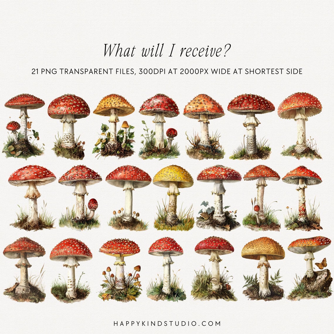 Fairy Mushroom Clipart, Forest Clipart, Woodland Clipart, Toadstool ...