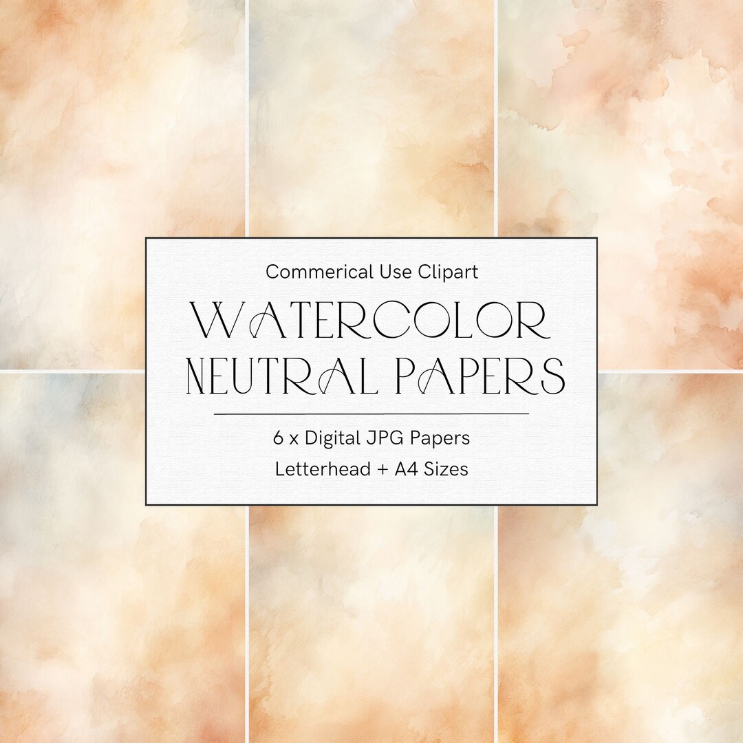 Neutral Watercolor Junk Journal Pages, Printable Neutral Blank Journal ...