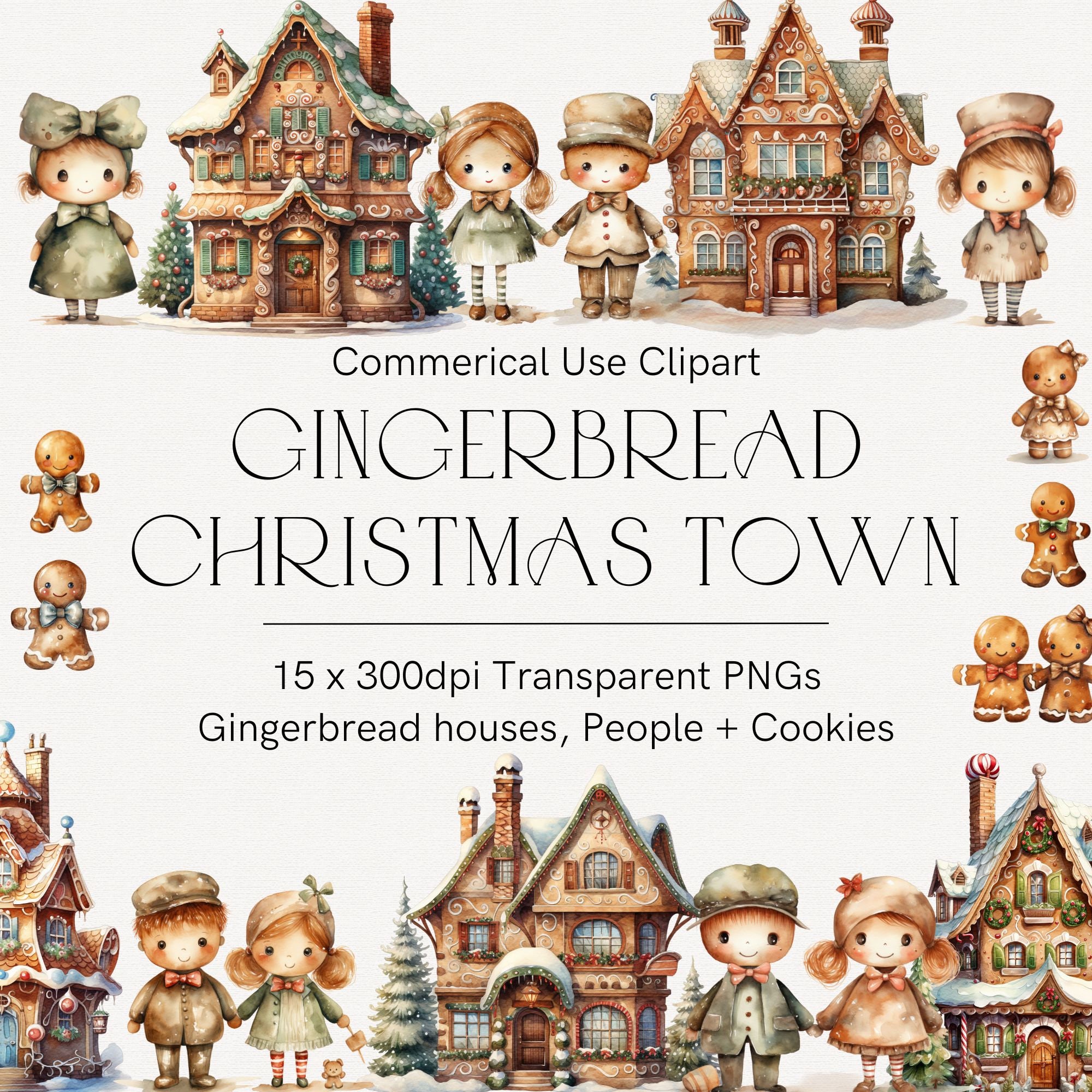 Watercolor Gingerbread Man Clipart, Gingerbread Png, Winter Clipart ...