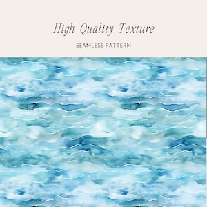 Watercolor Ocean Seamless Pattern, Digital Paper Clipart, Seamless ...