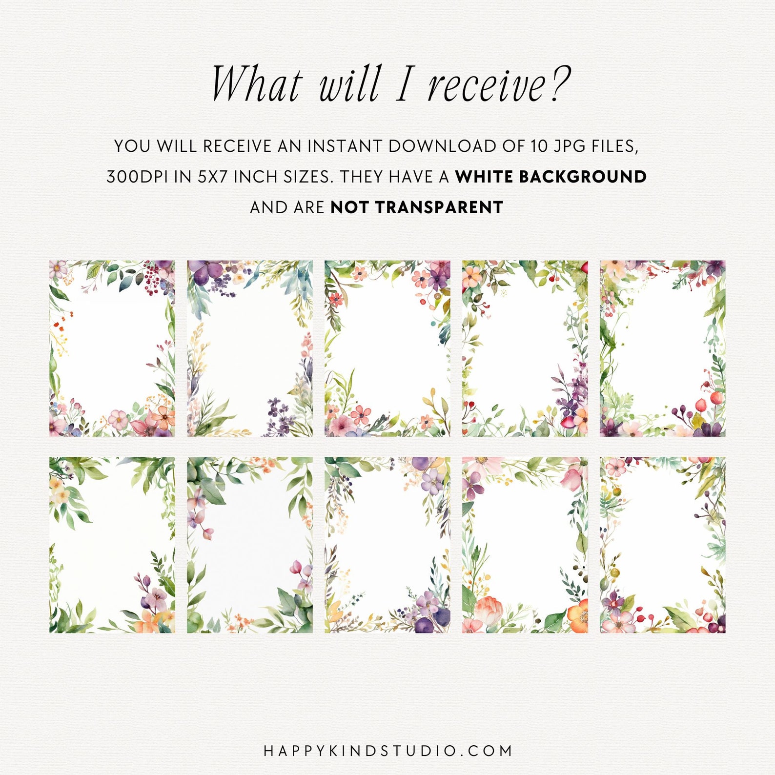 Floral Frames Clipart, Wedding Invitation Frames, Watercolor Flowers ...
