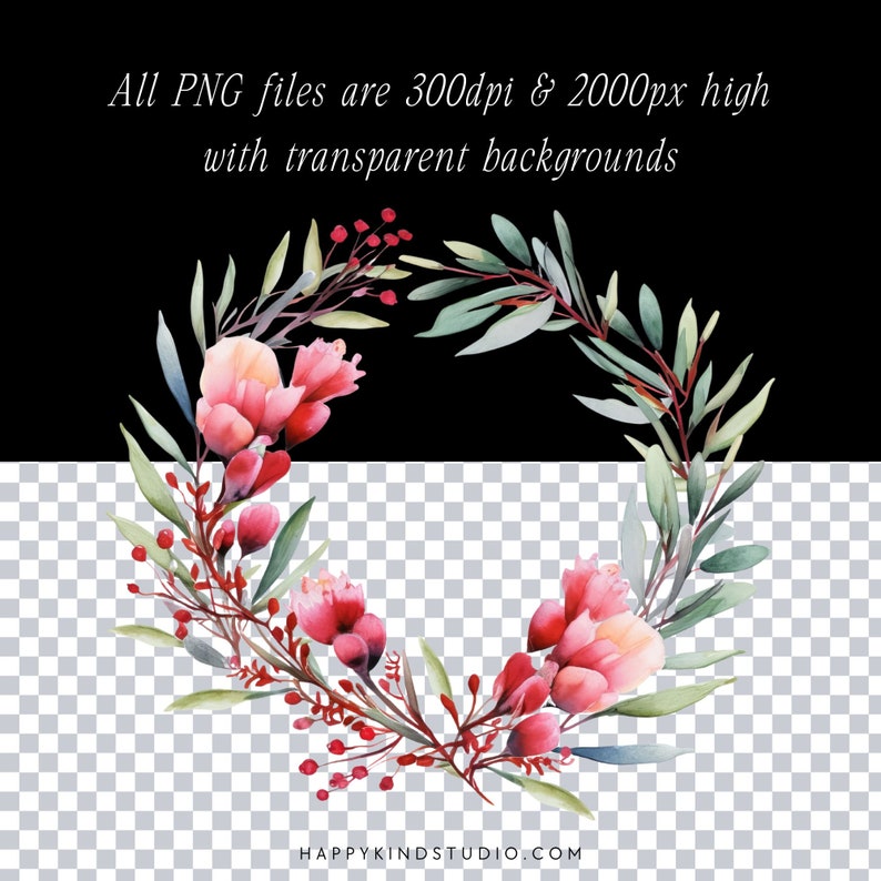 Watercolor Wreath Png, Christmas Wreaths Clipart, Australian Flowers ...