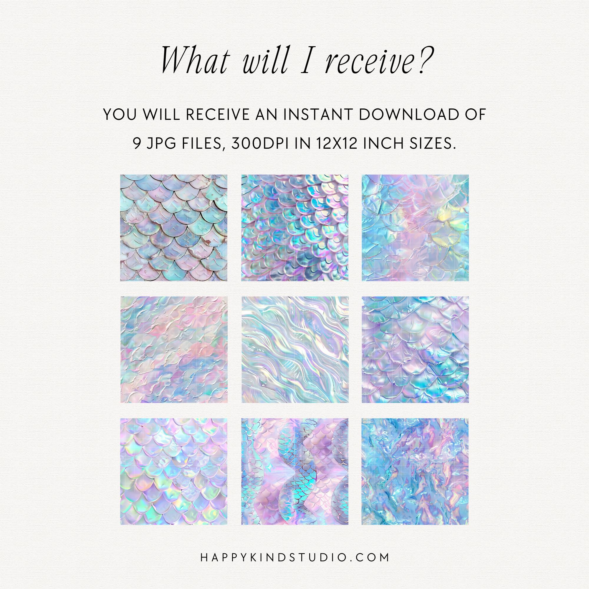 Mermaid Seamless Pattern, Mermaid Scales Digital Paper, Iridescent ...