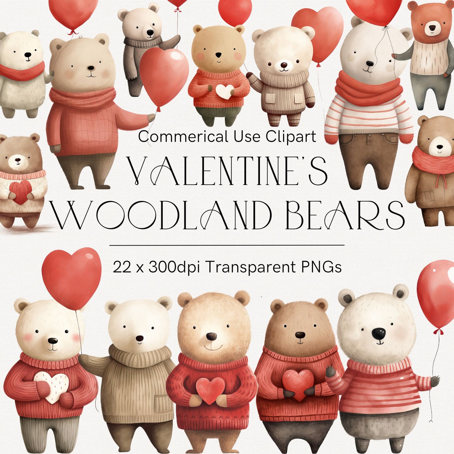 Bear Valentines Clipart, Valentine's Day Teddy Bear Clipart, Bear ...