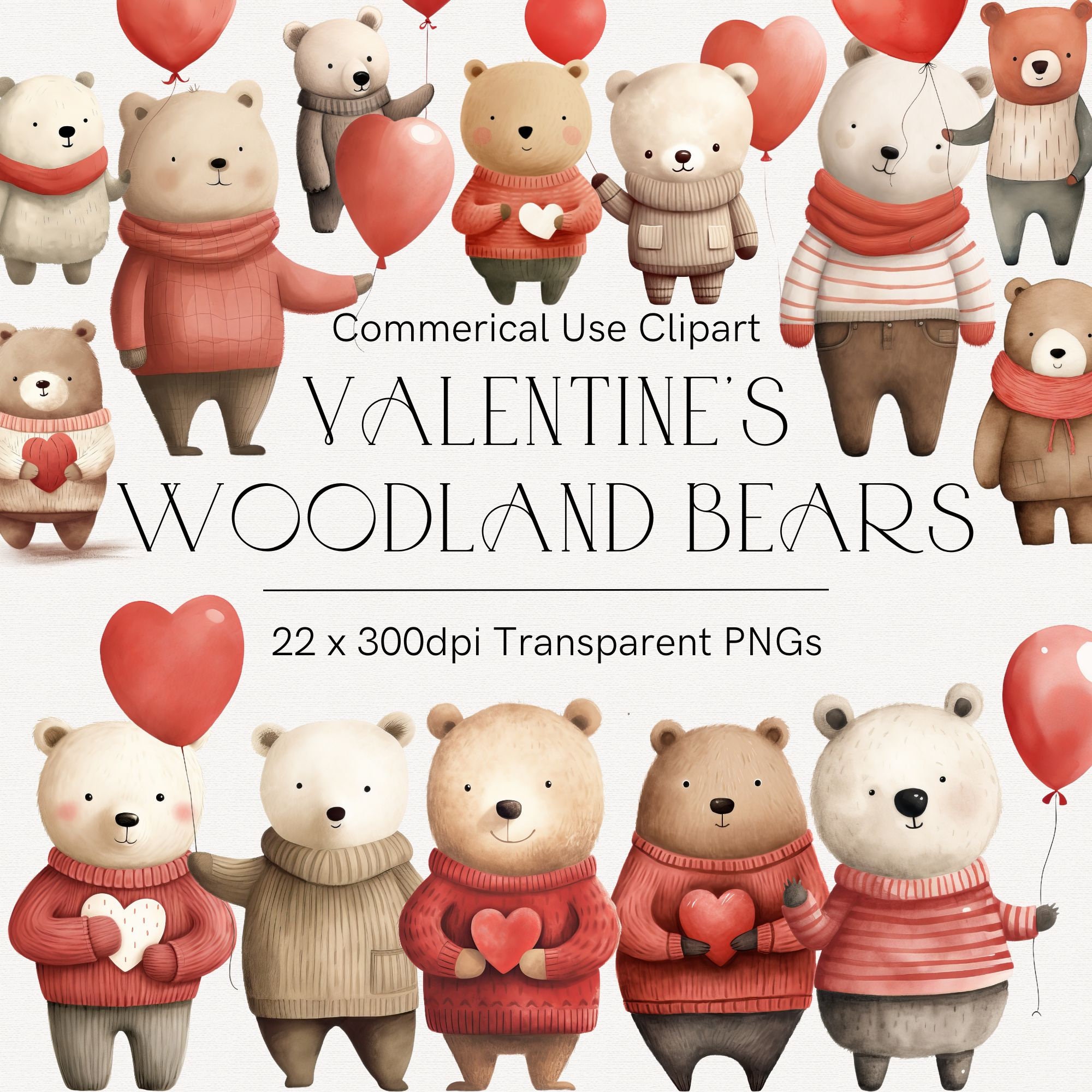 Bear Valentines Clipart, Valentine's Day Teddy Bear Clipart, Bear ...