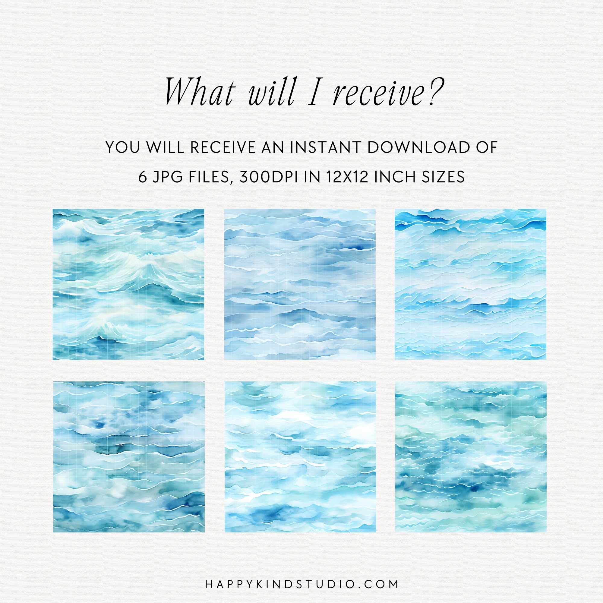 Watercolor Ocean Seamless Pattern, Digital Paper Clipart, Seamless ...