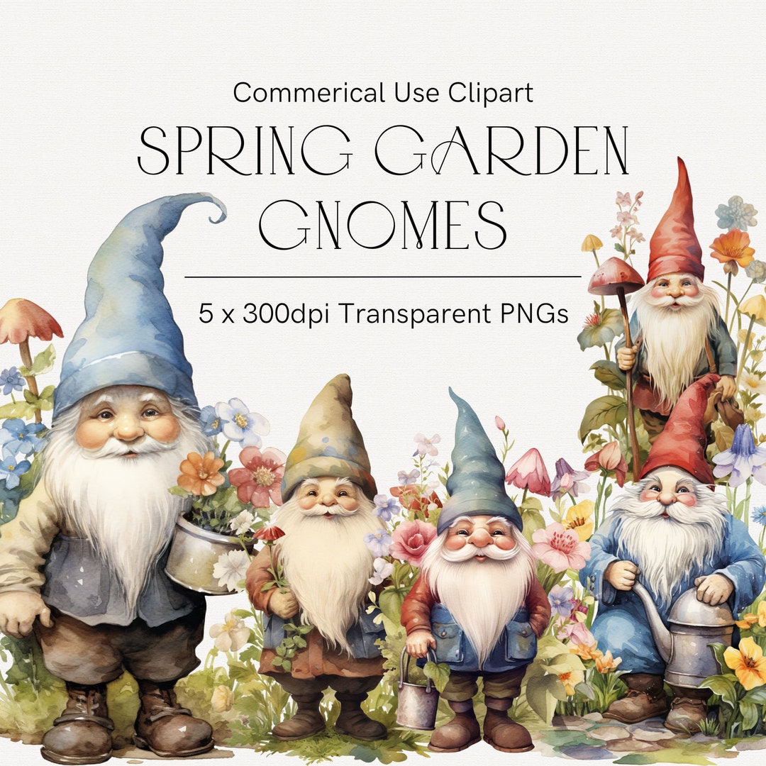 Easter Gnomes Clipart, Spring Gnome Clipart, Garden Gnome, Gnome ...