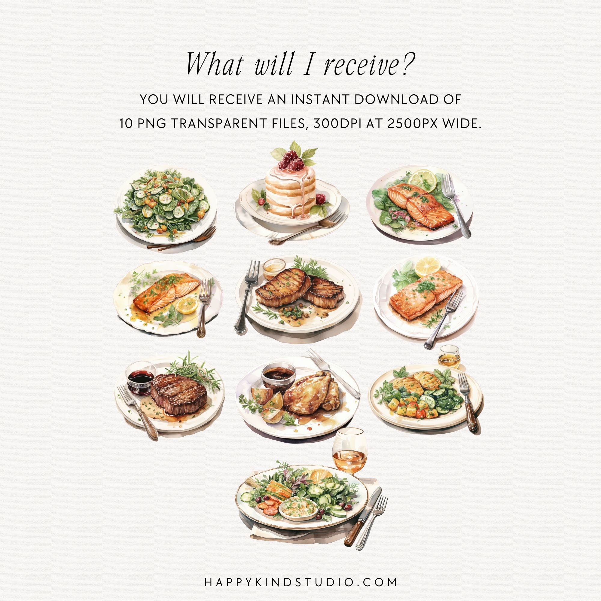 Wedding Meal Choices Clipart, Watercolor Food Menu Plan, RSVP Card ...