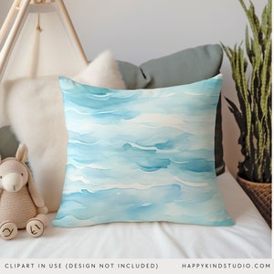 Watercolor Ocean Seamless Pattern, Digital Paper Clipart, Seamless ...