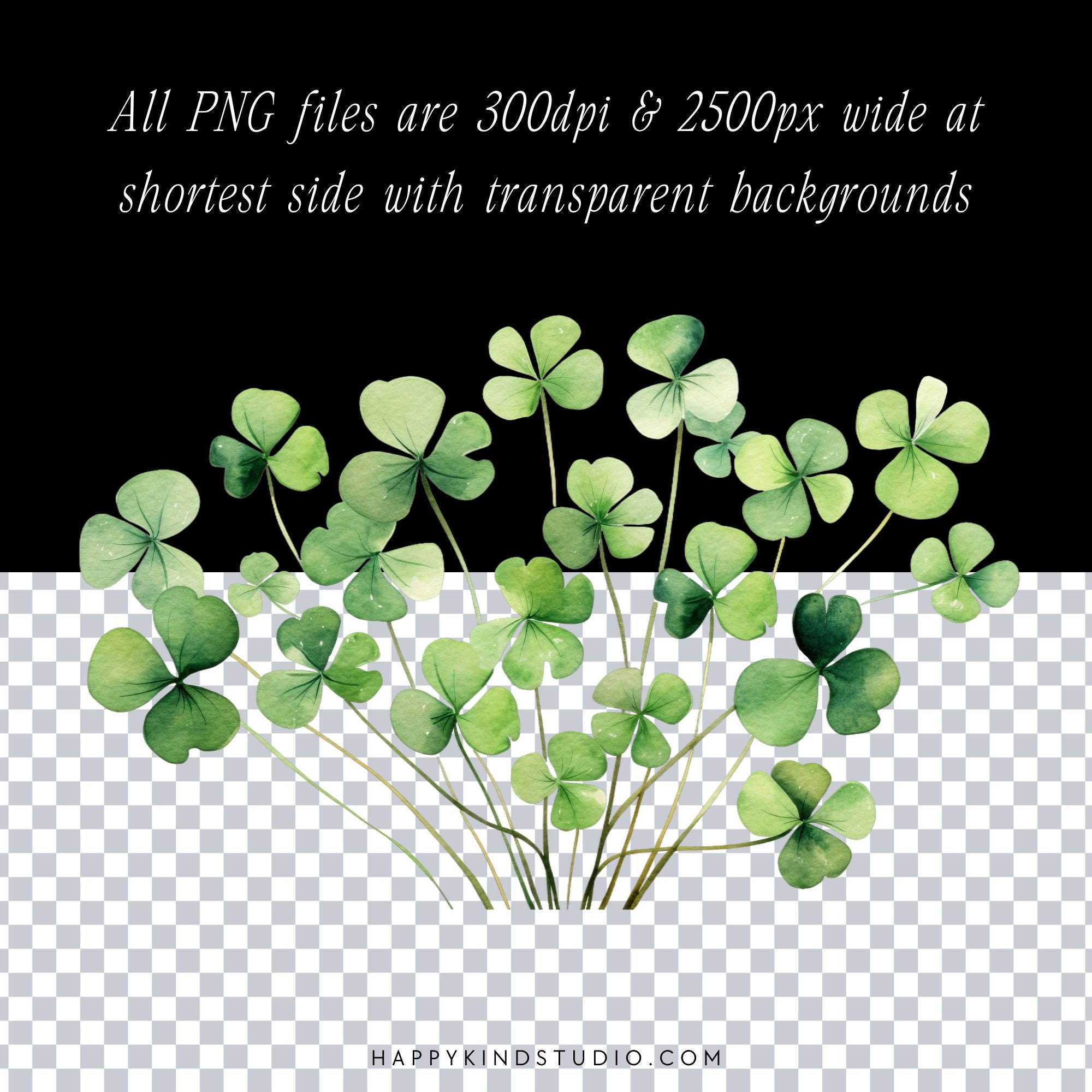 Shamrock Clipart, Watercolor Clover Clipart, St Patrick's Day Clipart ...