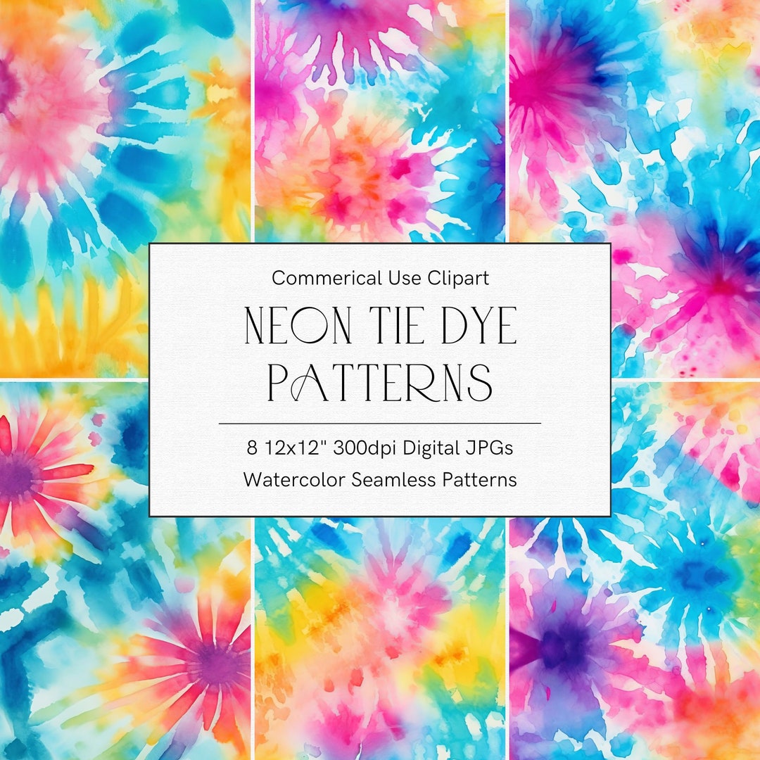 Neon Tie Dye Pattern, Hippy Patterns, Groovy Pattern, Seamless Pattern ...