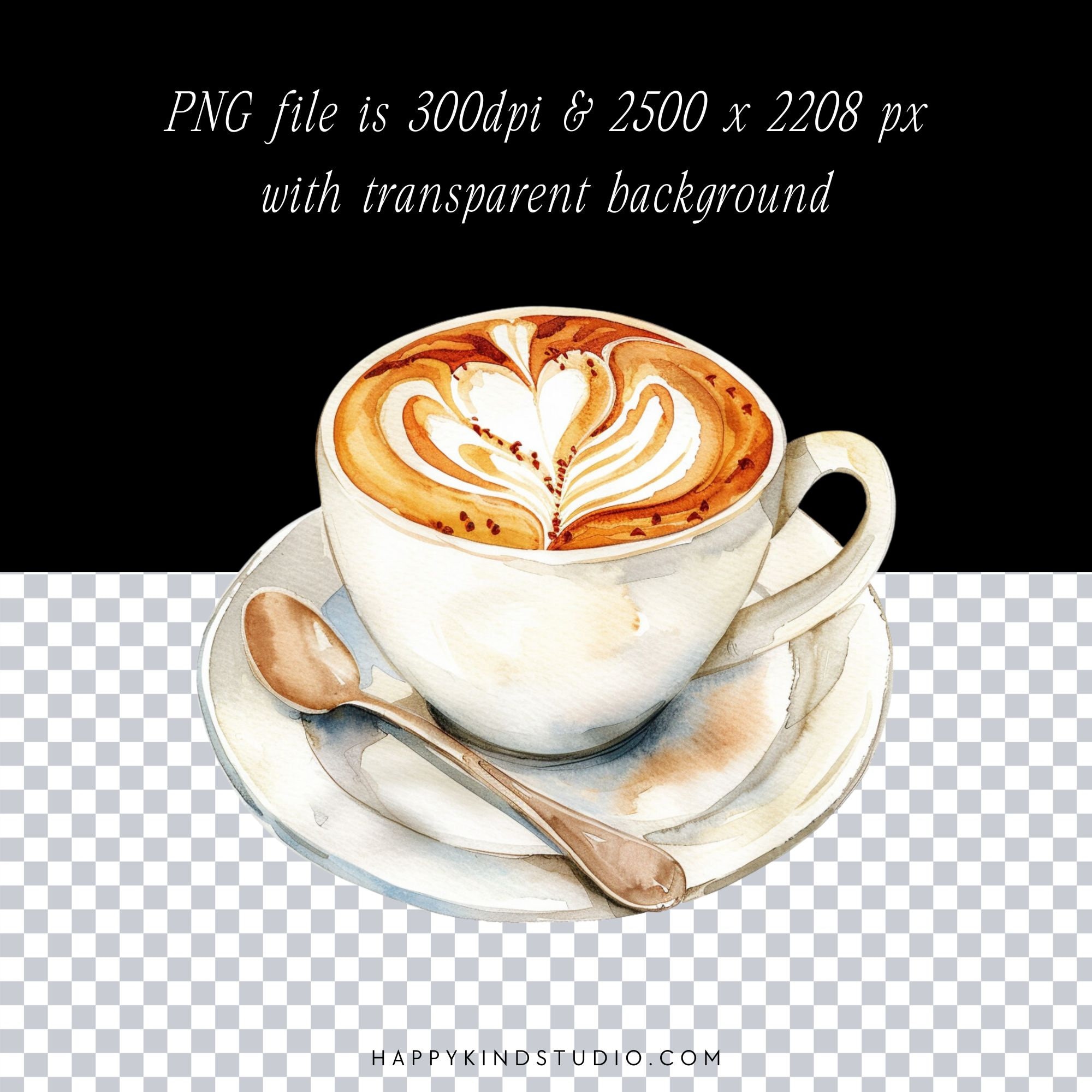 Coffee Heart Clipart, Watercolor Coffee Cup, Mug Clipart, Valentine's ...