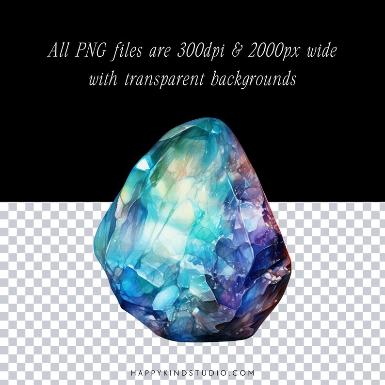 Australian Opal Clipart, Watercolor Opals, Crystal Graphics, Watercolor ...