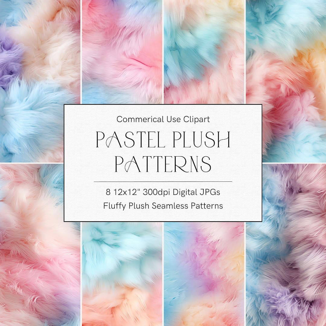 Fluffy Texture Seamless Pattern, Plush Pattern Clipart, Soft Toy ...