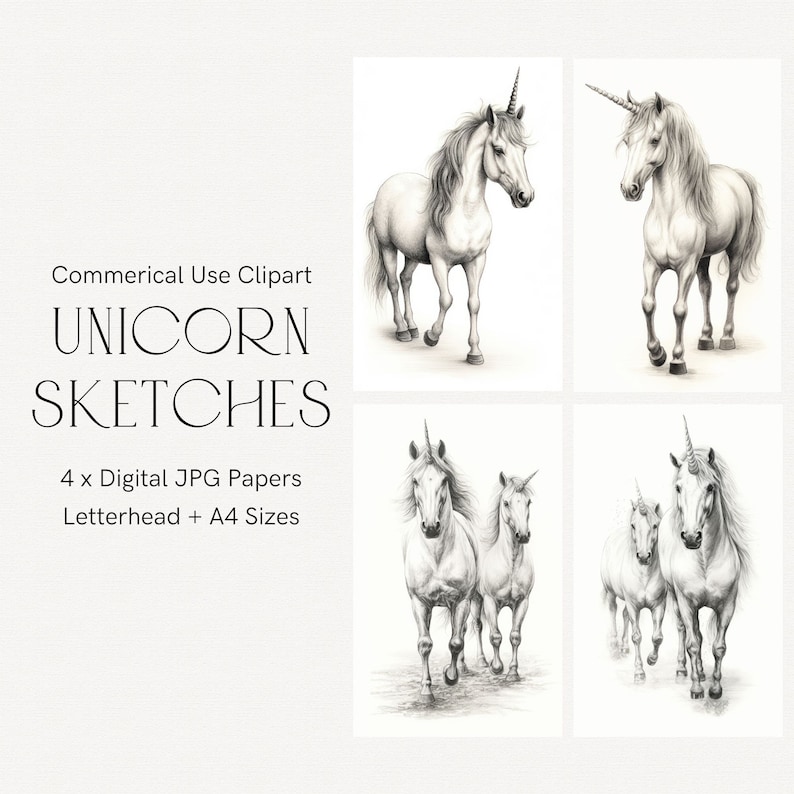 Unicorn Clipart, Unicorns Line Art, Adult Coloring Book, Printable ...