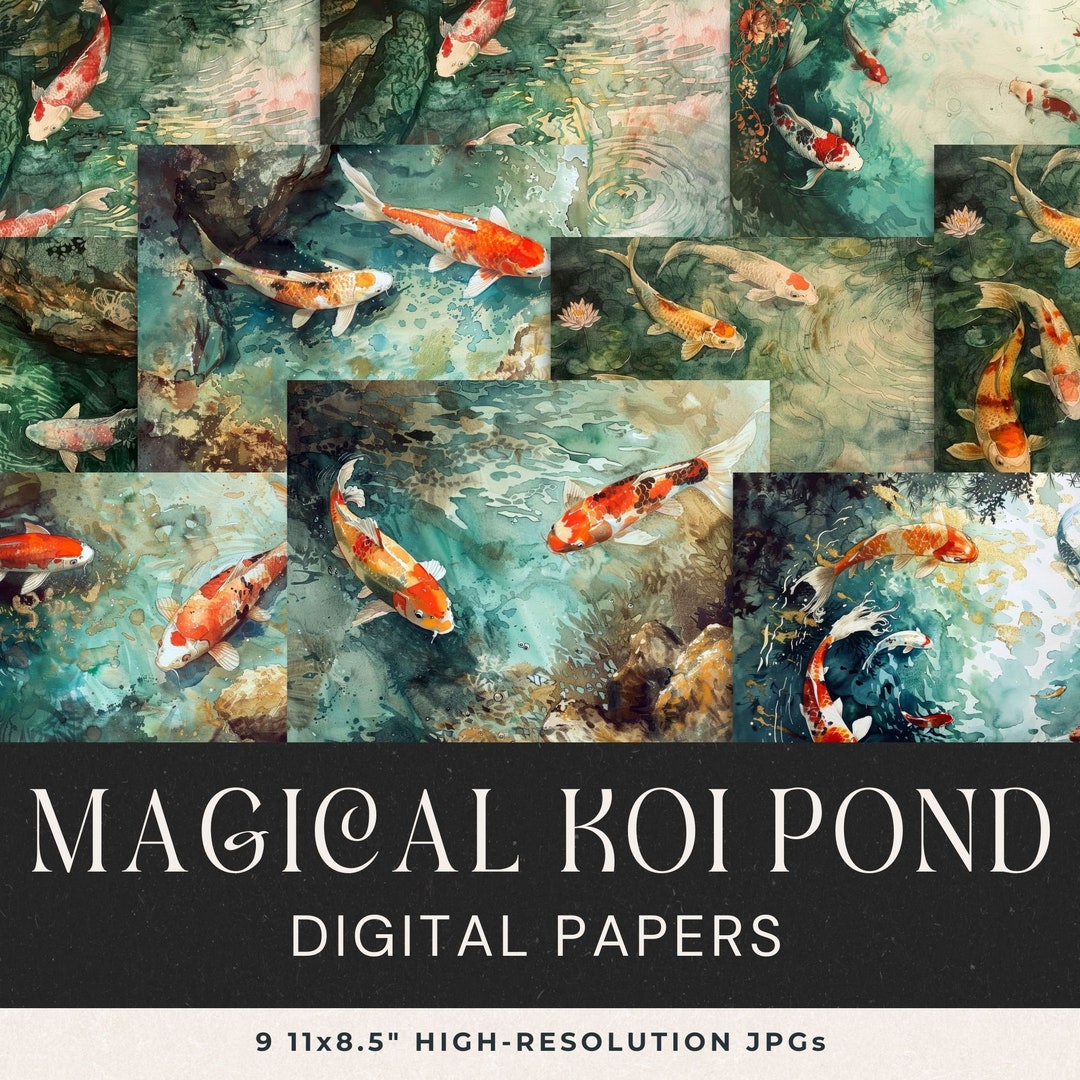Vintage Koi Junk Journal Kit - Printable Journal Pages, Pond ...