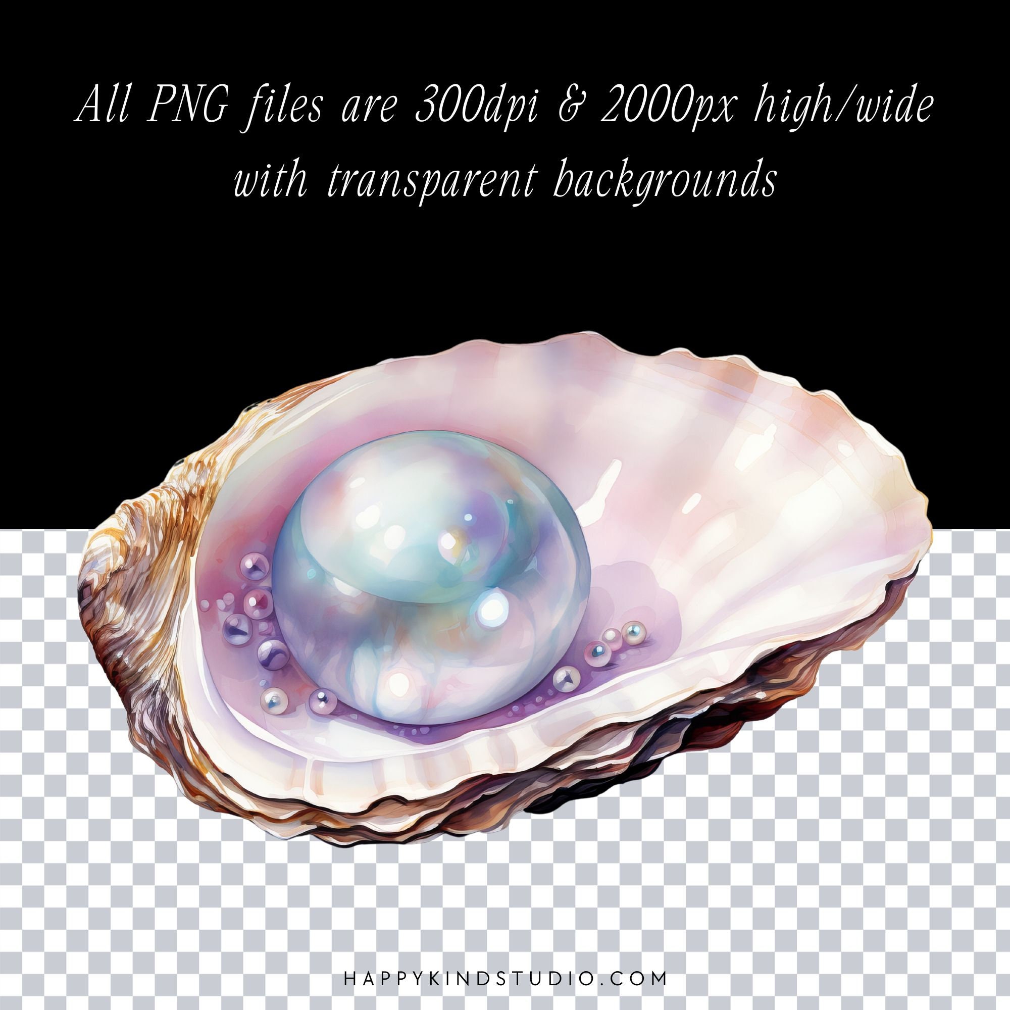 Watercolor Shells and Pearls Clipart, Ocean Theme Clip Art, Beach ...