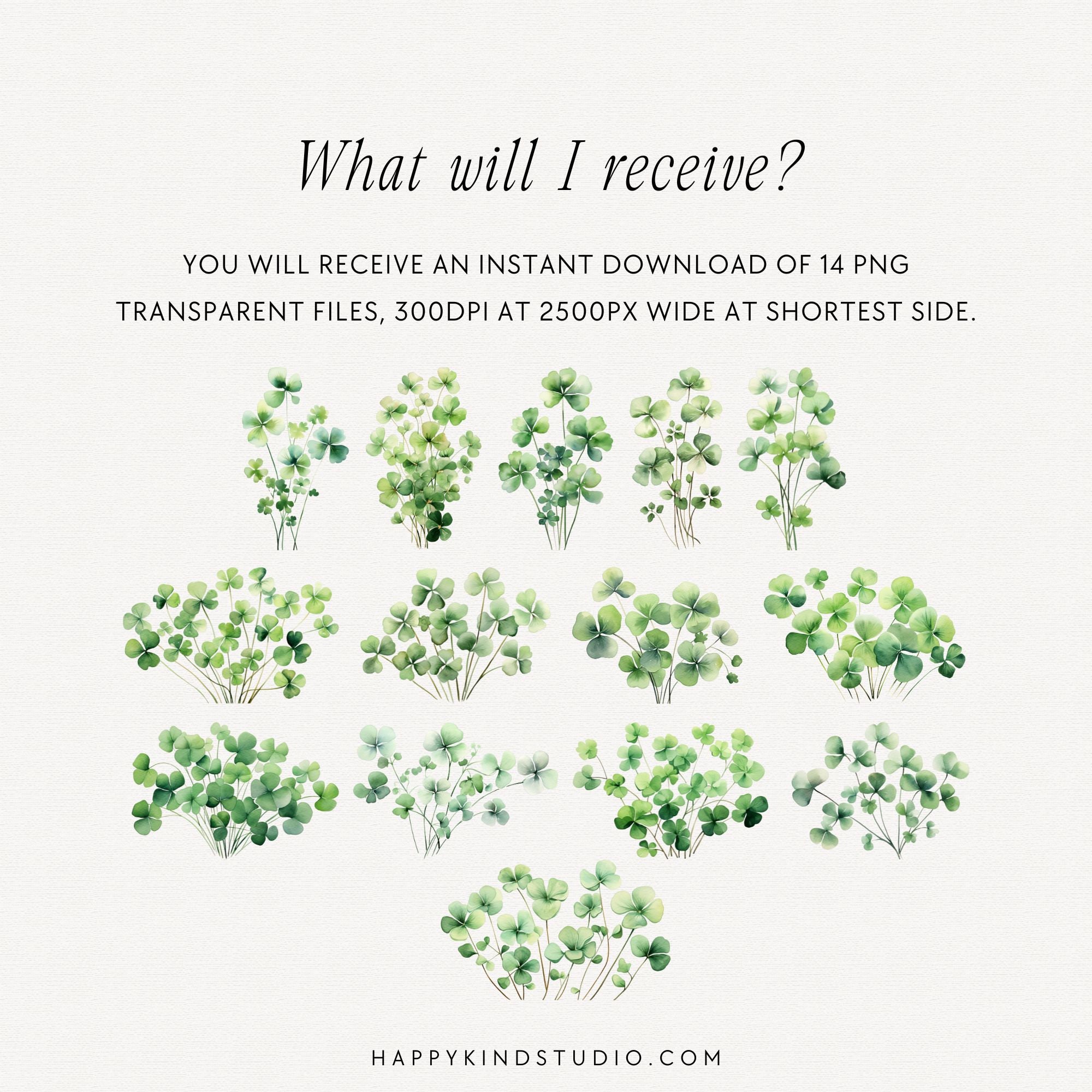 Shamrock Clipart, Watercolor Clover Clipart, St Patrick's Day Clipart ...