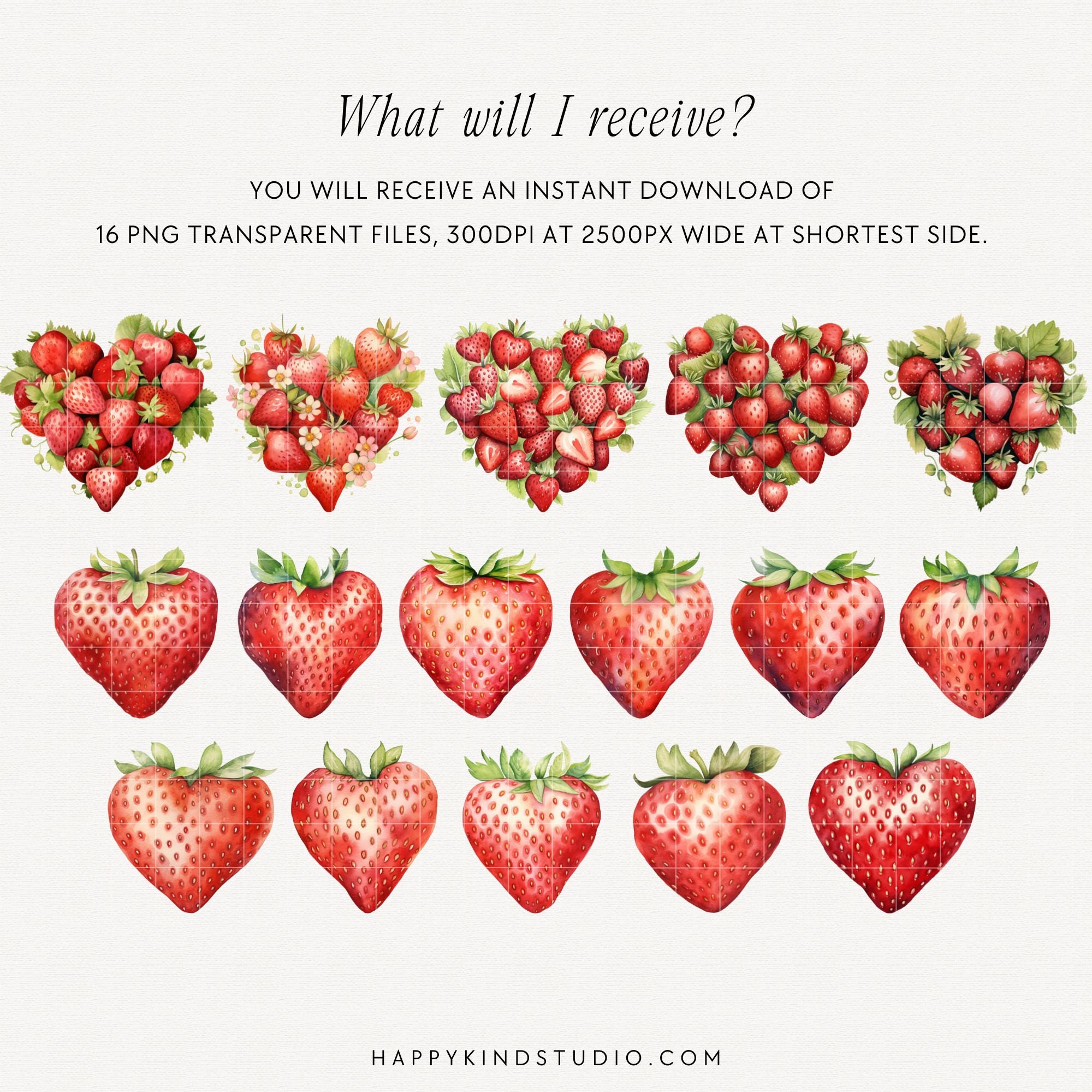 Strawberries Heart Clipart, Valentine's Day Clipart, Dessert Clipart ...