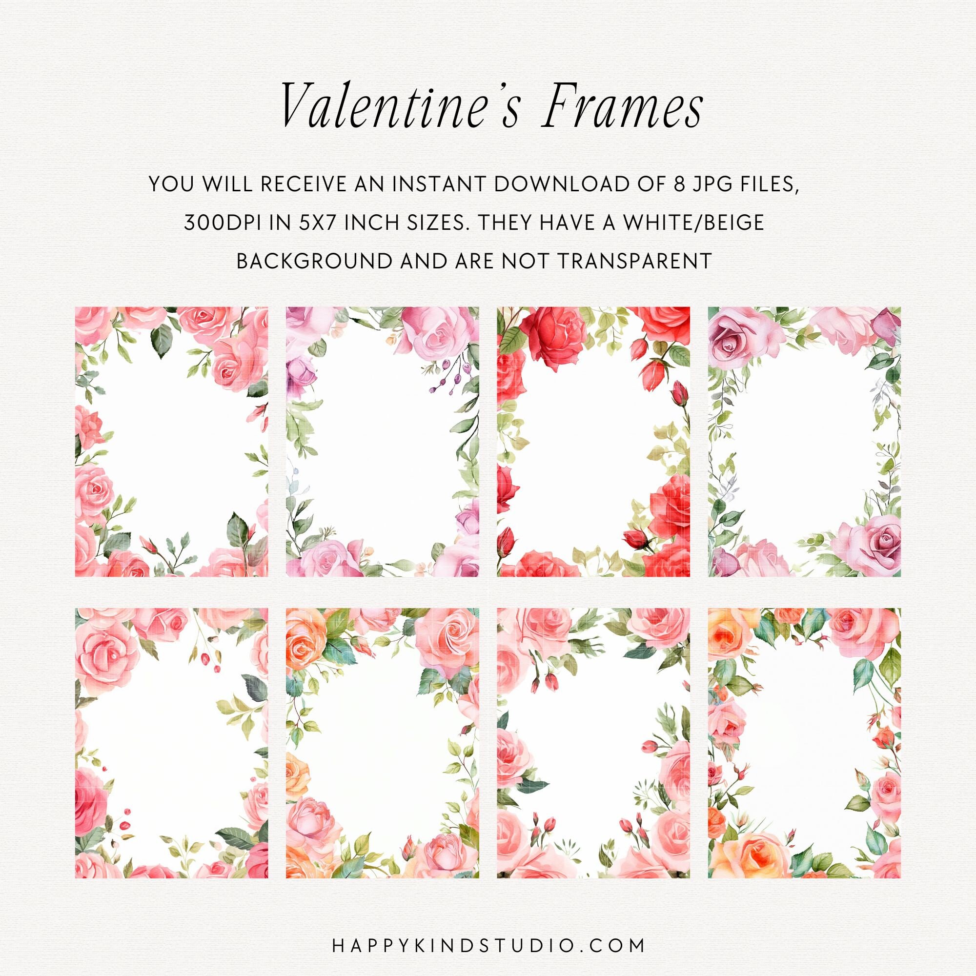 5x7 Invitation Frames Clipart Bundle, Watercolor Borders Bundle, Floral ...