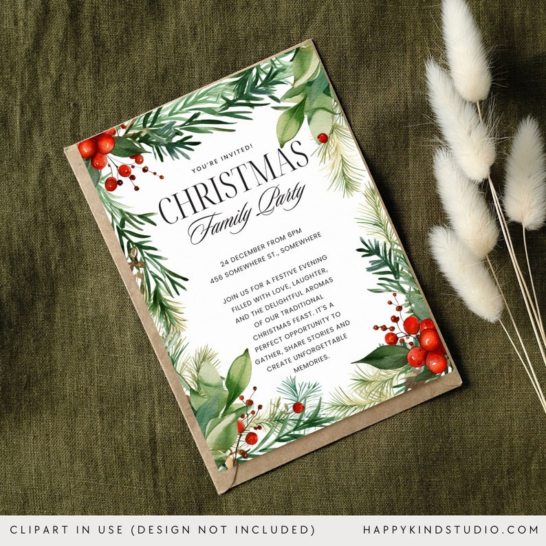 Christmas Borders Clipart, Christmas Frames JPG, Christmas Invitation ...
