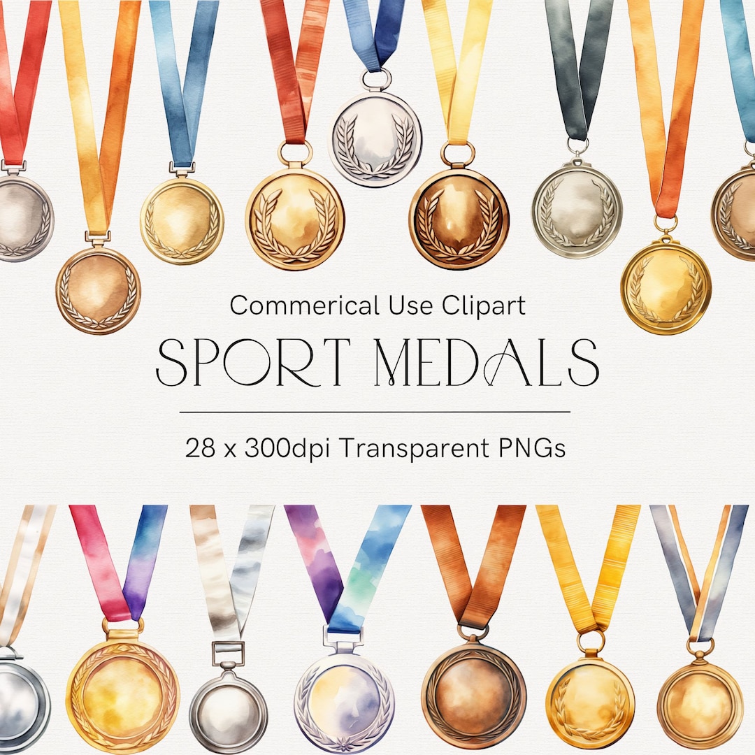 Sports Medals Clipart, Gold Medal Clipart, Silver Medal Clipart, Bronze ...