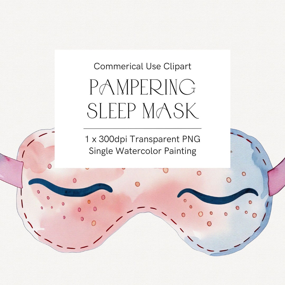 Sleep Mask Png, Sleepover Clipart, Watercolor Pajama Party, Satin Eye ...