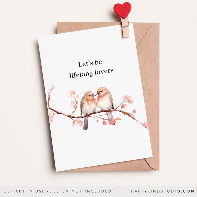 Watercolor Birds Clipart, Love Birds on Branch, Nursery Clipart ...